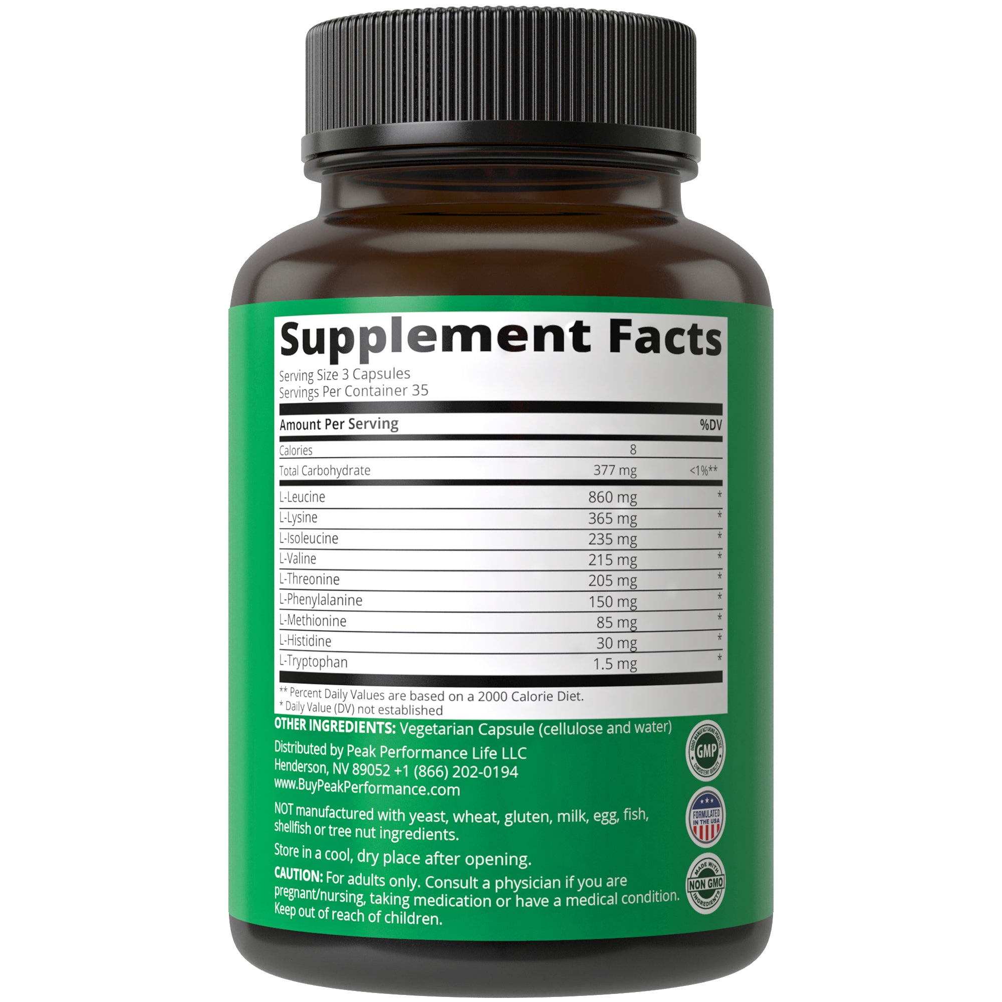 Essential Amino Acids Capsules - Peak Performance