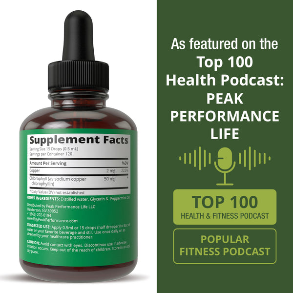 Chlorophyll Liquid Drops - Ultra High Purity, Alcohol Free, Non-GMO, G ...