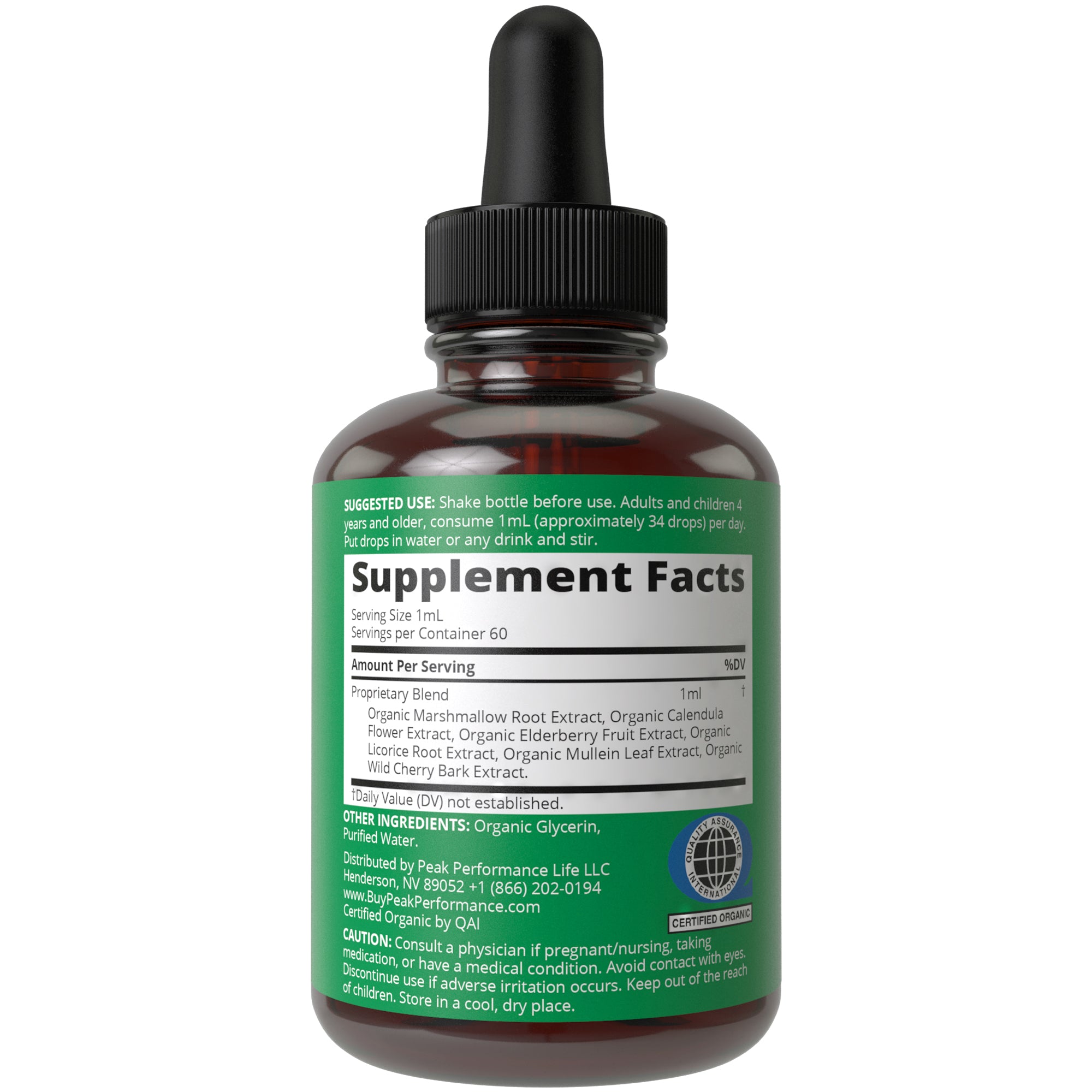 USDA Organic Respiratory Drops For Lung Health - Peak Performance